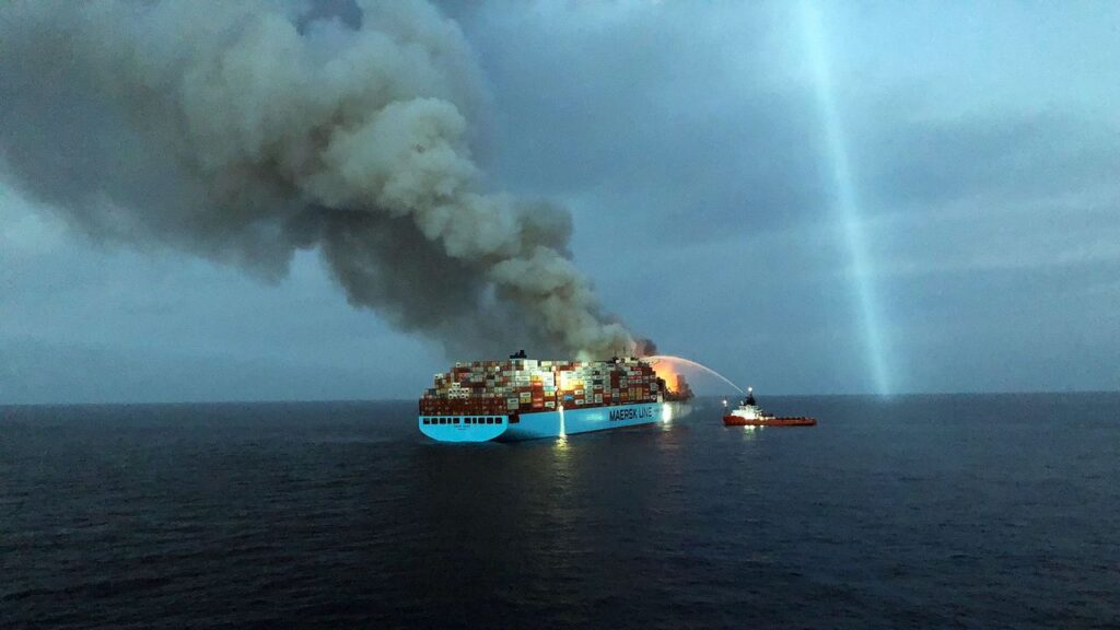 Fire Erupts on Maersk Ultra-Large Containership off Liberian Coast ...